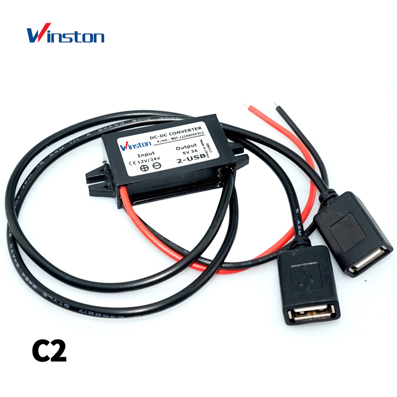 12V/24V to 5V 3A DC-DC Buck Converter w./ USB Power Supply Charger - Buy Buck Converter, USB ...