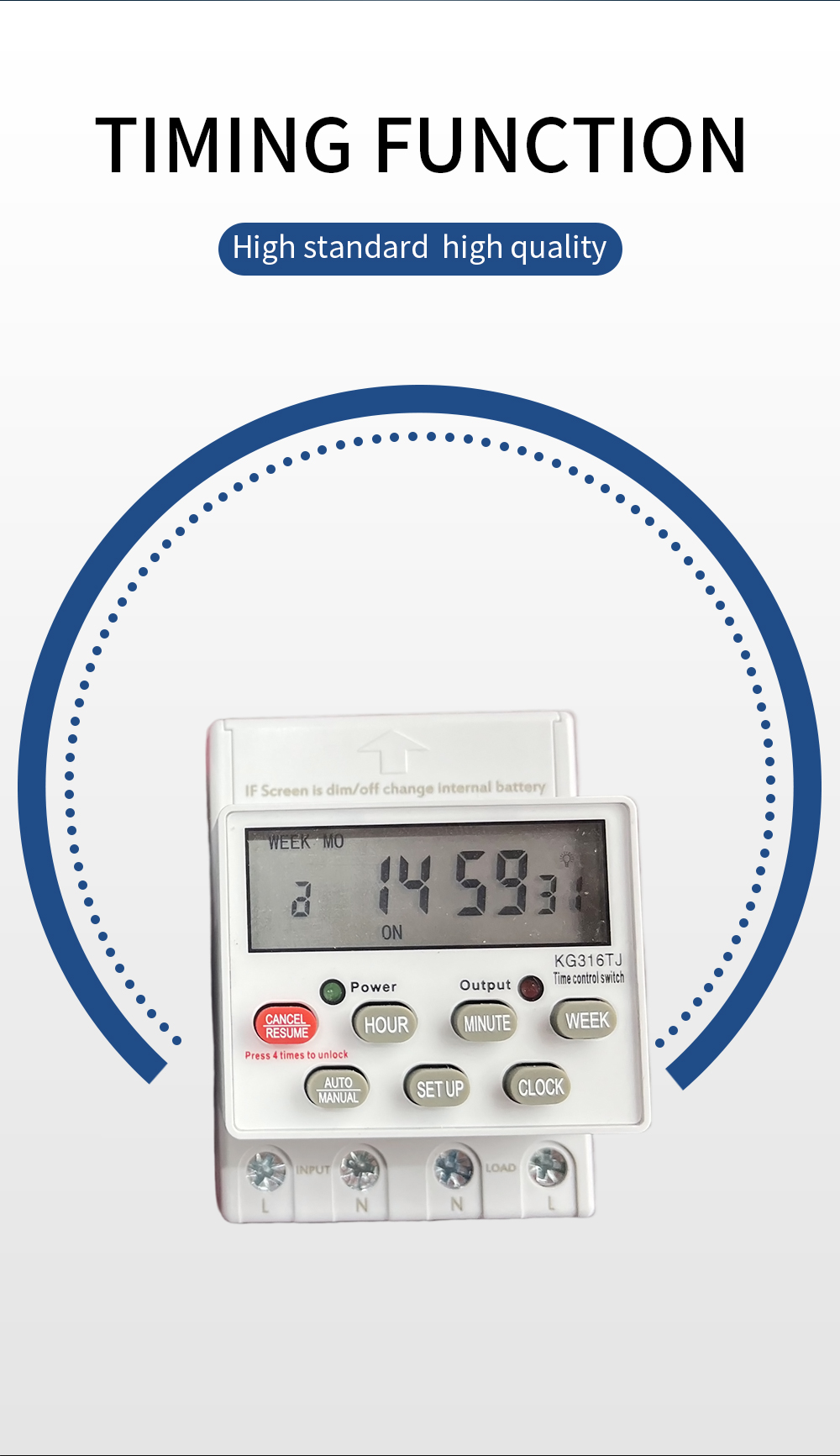 KG316T DIN Rail Mounting Programmable Mechanical Time Control Switch ...