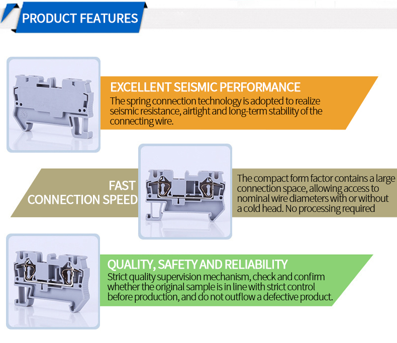 High Quality Feed Through Spring Terminal Block Connector Electrical ...